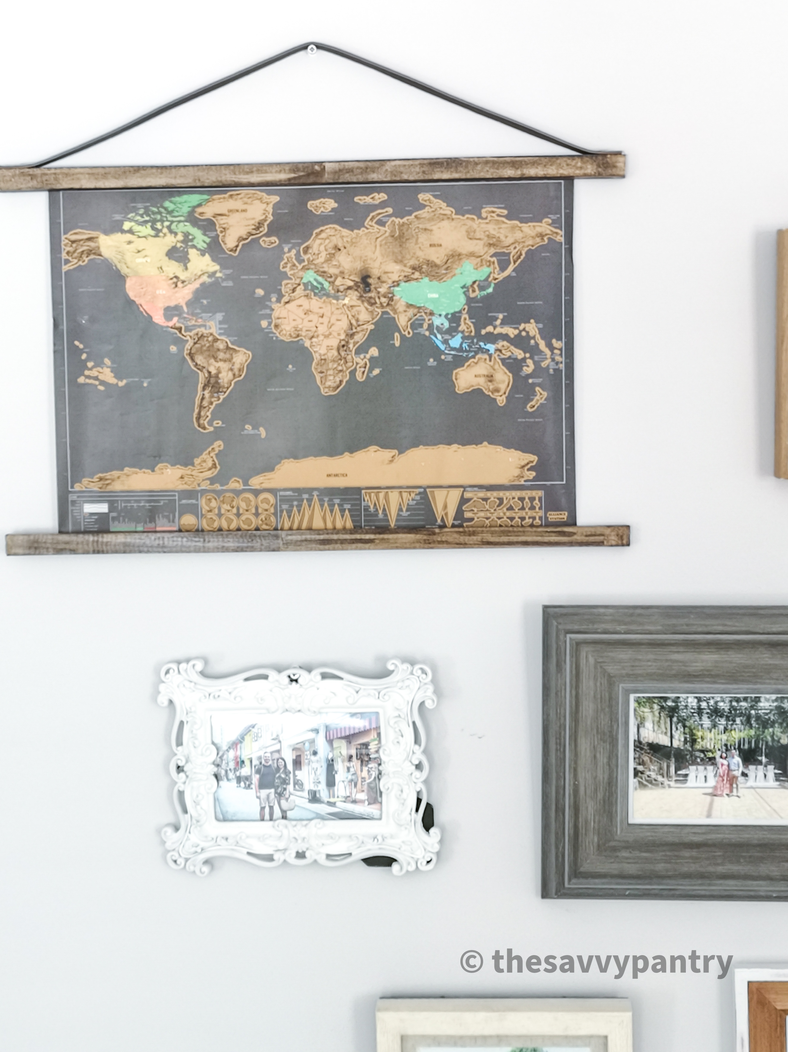 DIY Frame for Travel Map & Gallery Wall – The Savvy Pantry